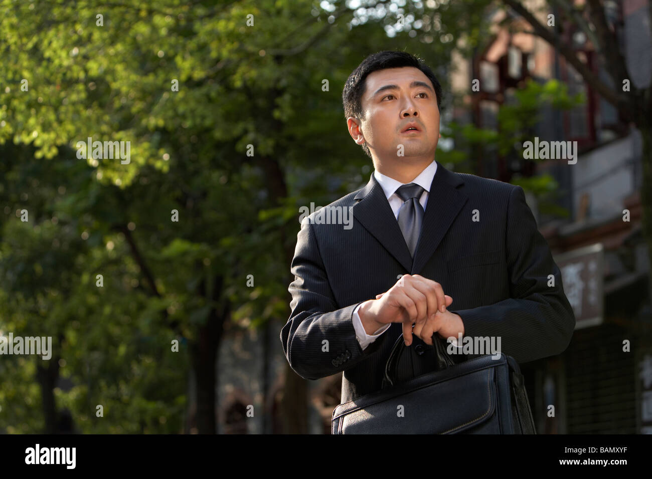 A man late for work Stock Photo - Alamy