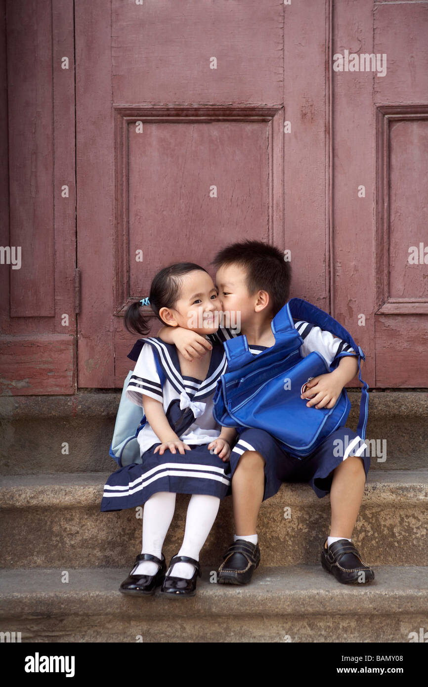 A first kiss Stock Photo - Alamy