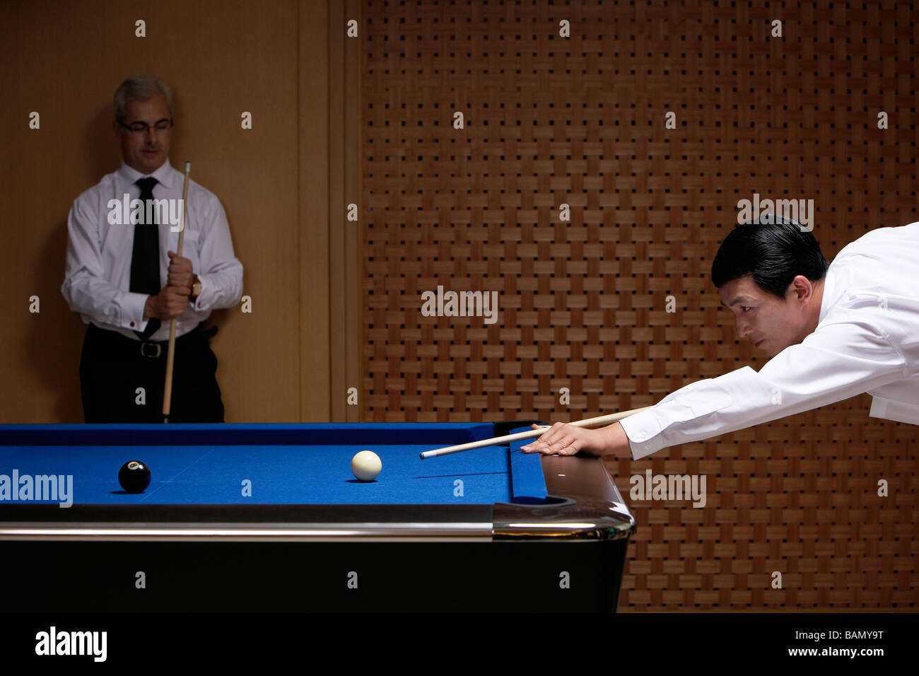 Two professionals play billiards Stock Photo - Alamy