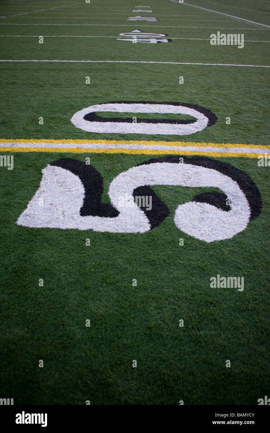 The 50 yard line - football concepts Stock Photo - Alamy