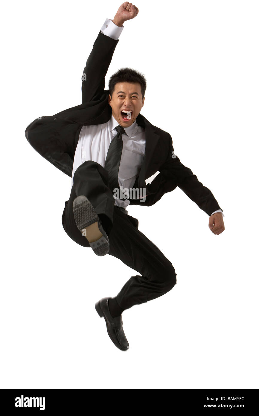 An ecstatic worker Stock Photo - Alamy