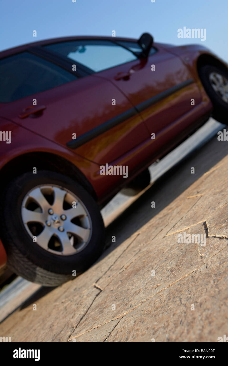 Car on lot, low angle view Stock Photo - Alamy