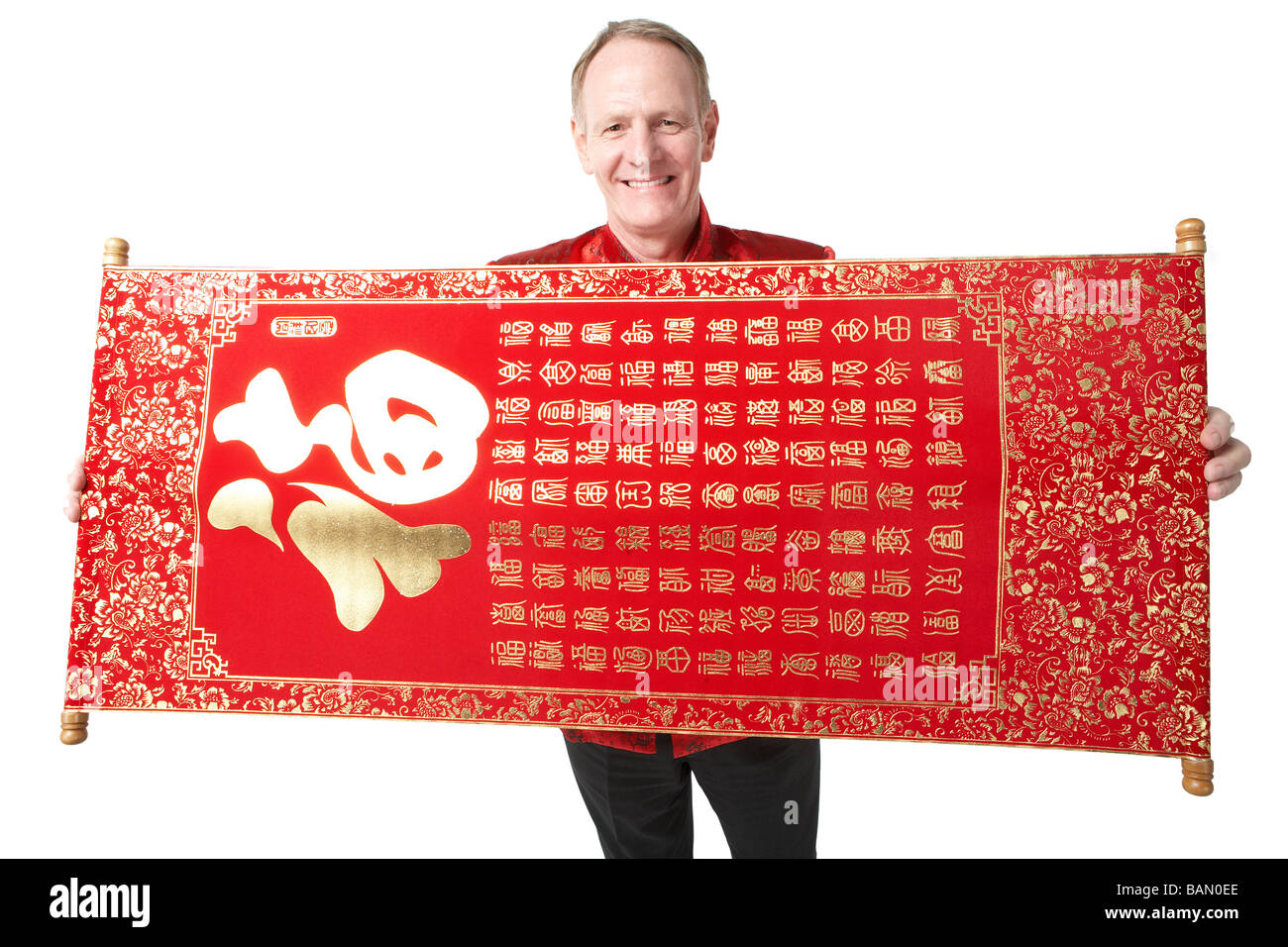 Man holding chinese scroll hi-res stock photography and images - Alamy