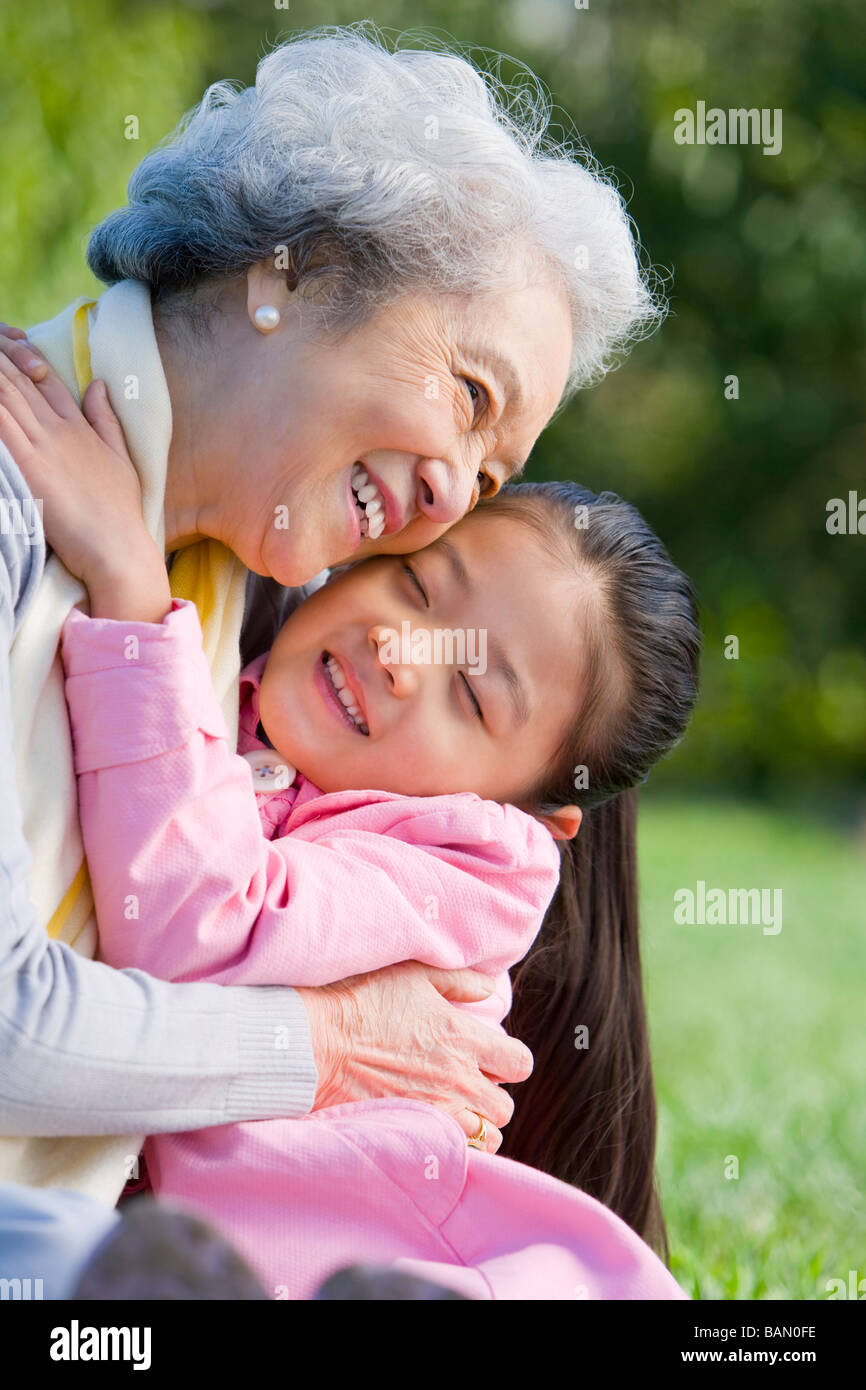 A grandmother and granddaughter share a special moment Stock Photo - Alamy