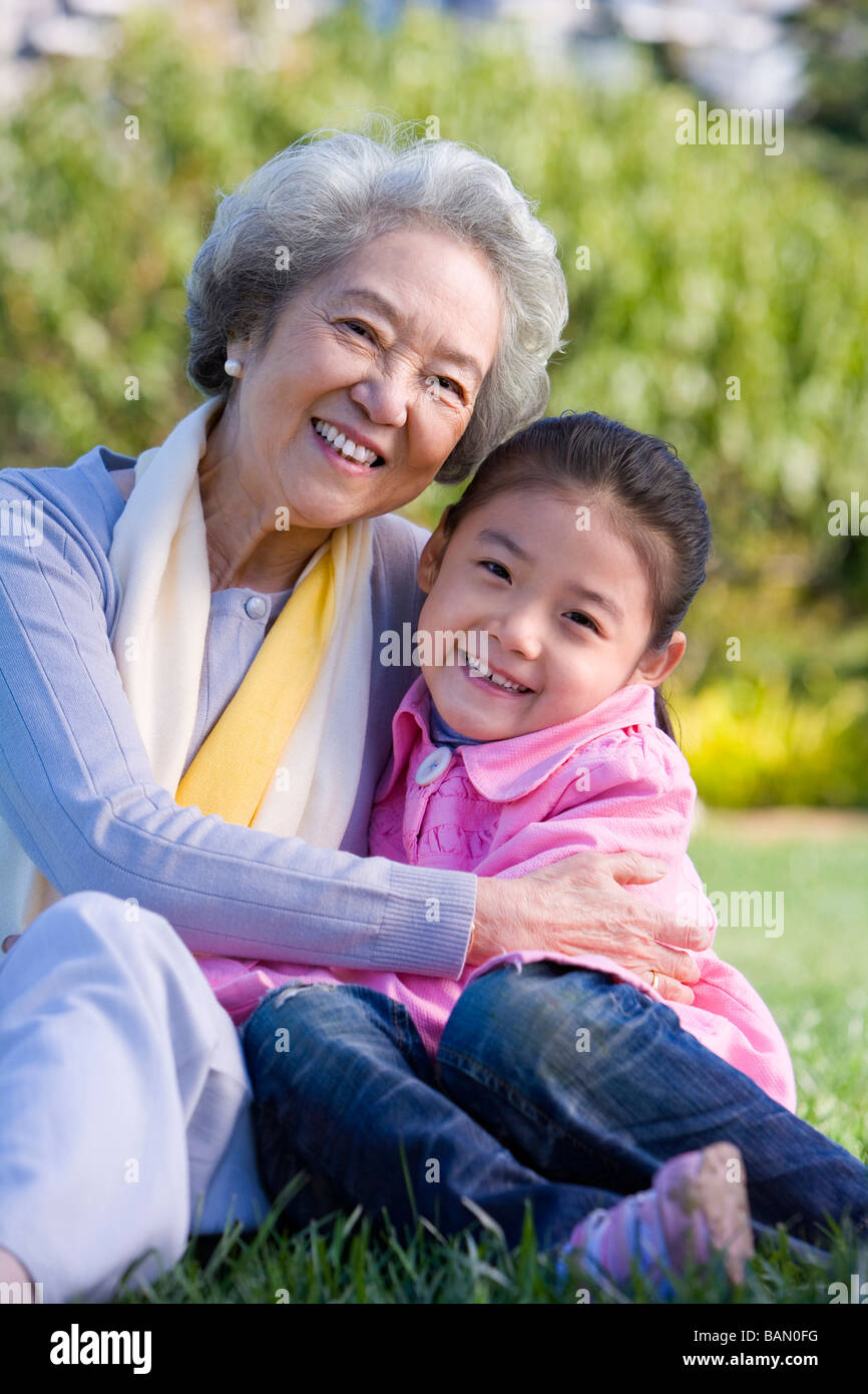 A grandmother and granddaughter share a special moment Stock Photo - Alamy