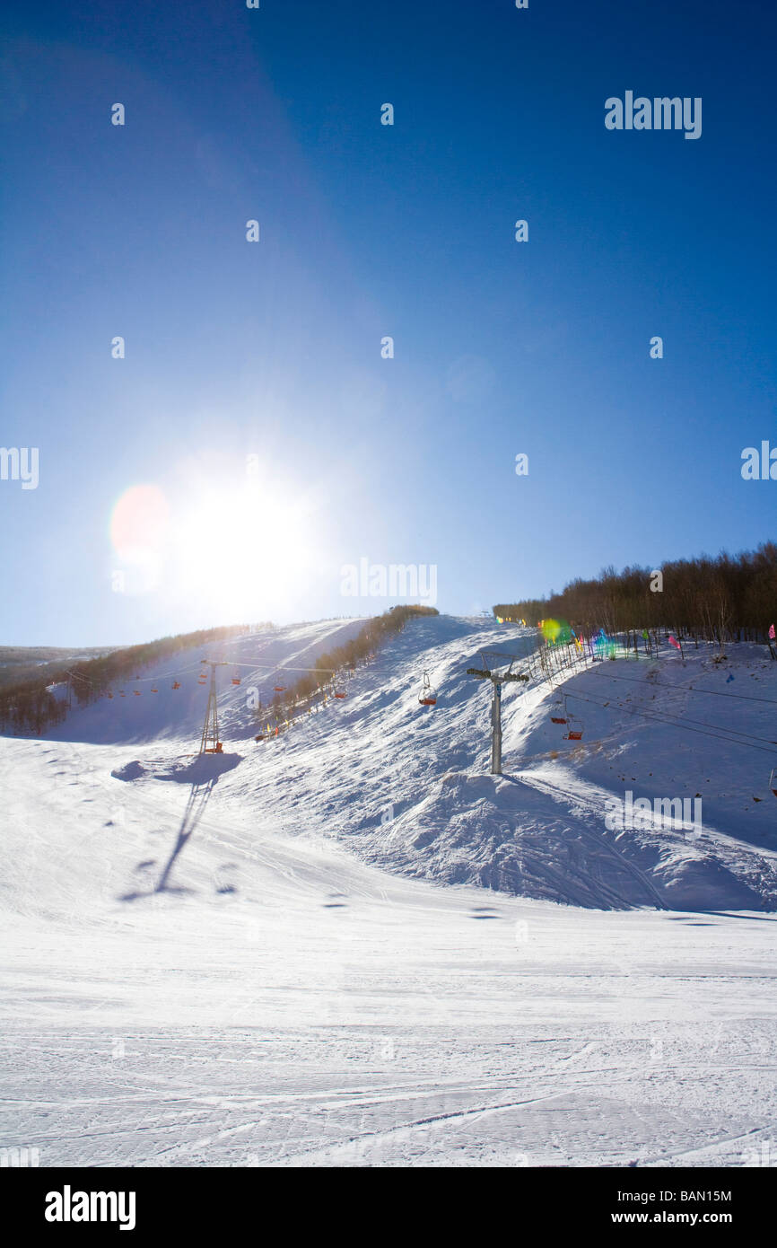 View of a ski lift Stock Photo - Alamy