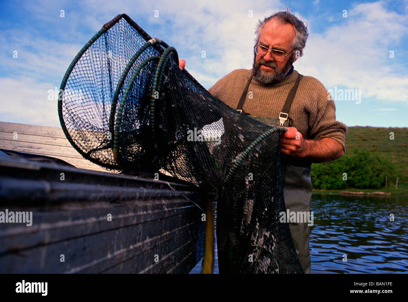 Eel Catcher King Island Tasmania Australia Stock Photo - Alamy