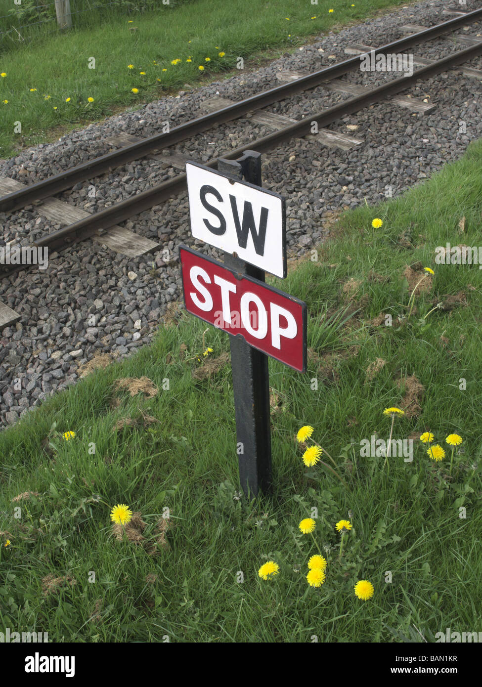 Railway stop sign hi-res stock photography and images - Alamy