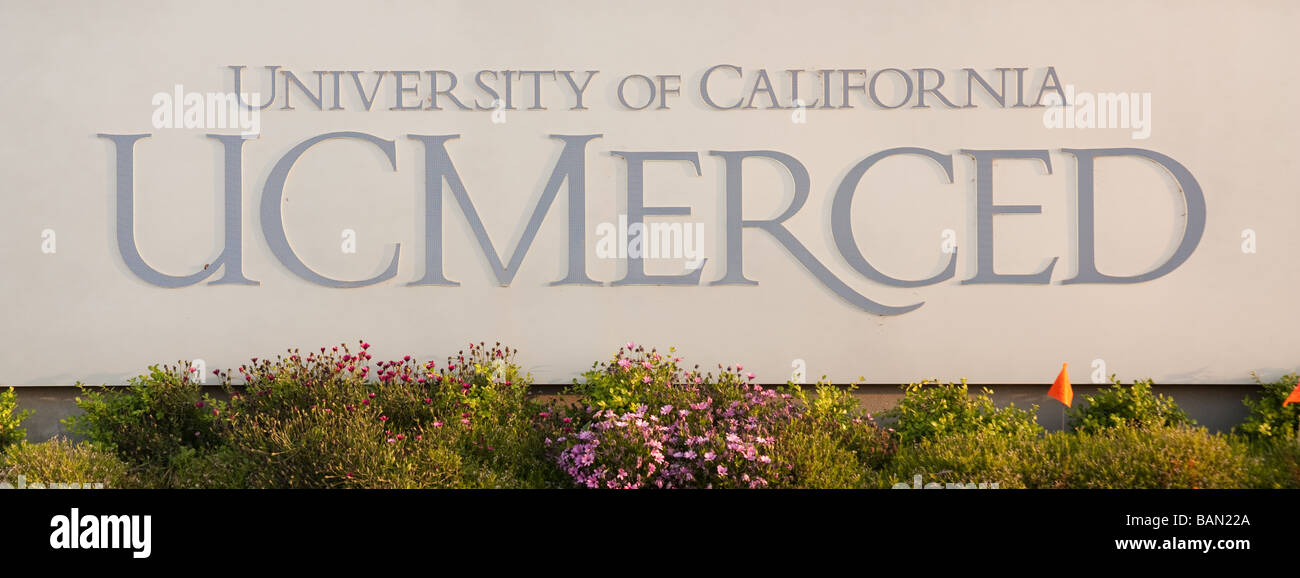 Sign at the main entry of University of California, Merced Stock Photo ...