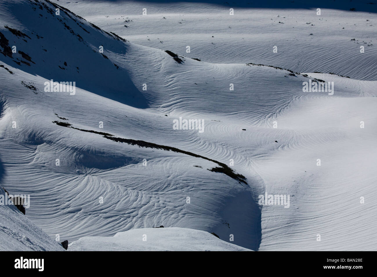 winter scenery, view from Mussala peak, Rila mountain, mountainious ...