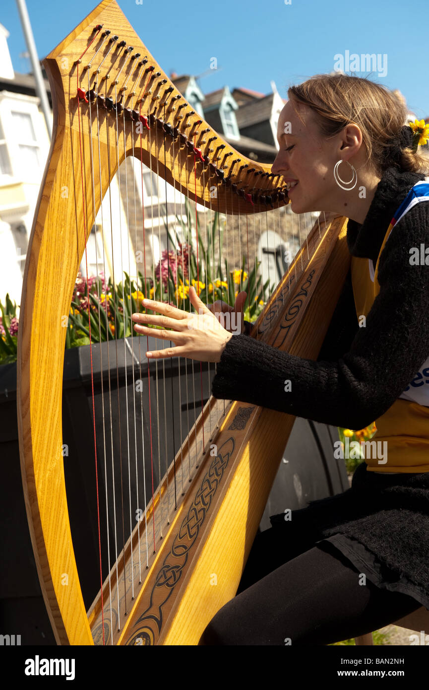 Welsh harpist hi-res stock photography and images - Alamy
