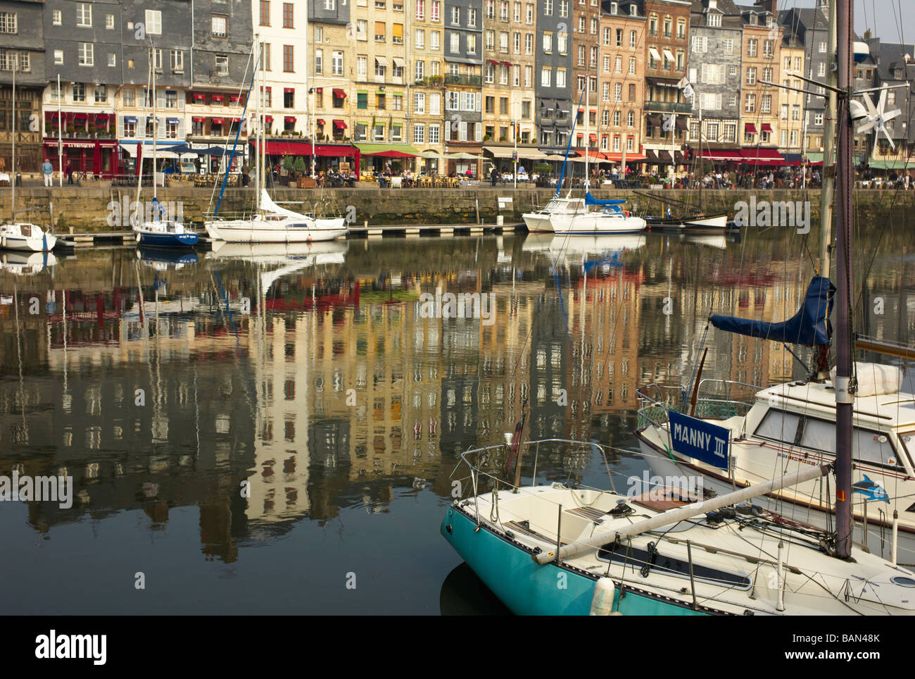 The Waterfront at Honfleur, with Reflections Stock Photo - Alamy