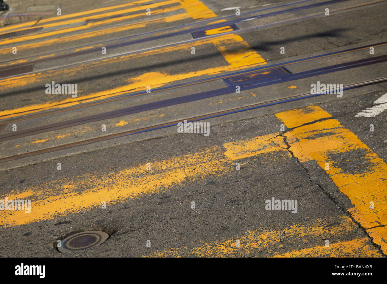 Tramlines in road hi-res stock photography and images - Alamy