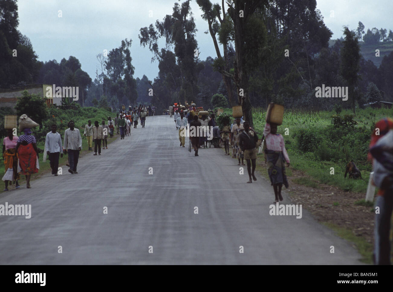 Rwanda has a good network of roads and little traffic This is the road ...