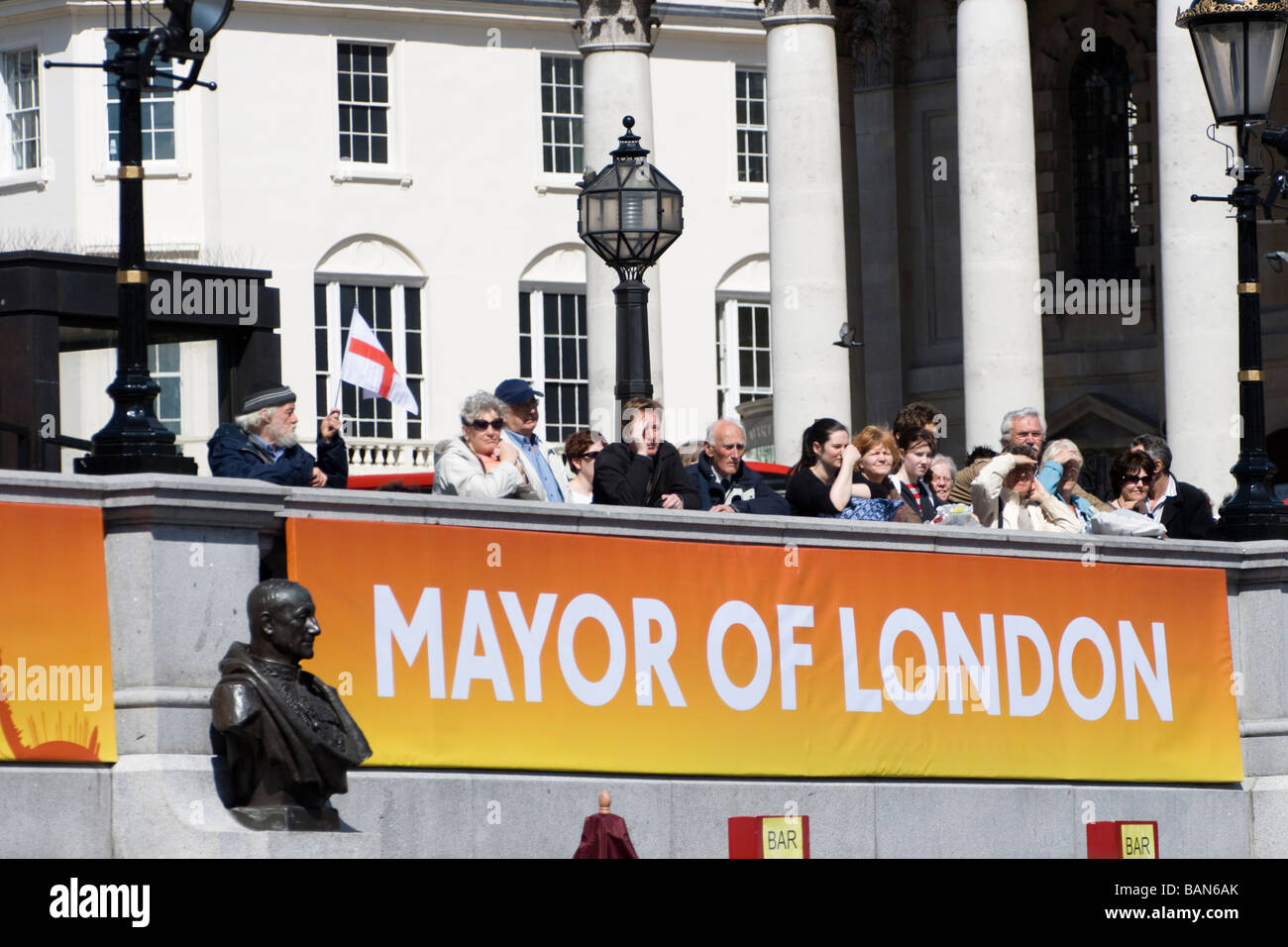 People celebrating St . Georges Day , London , England , UK . 25th ...