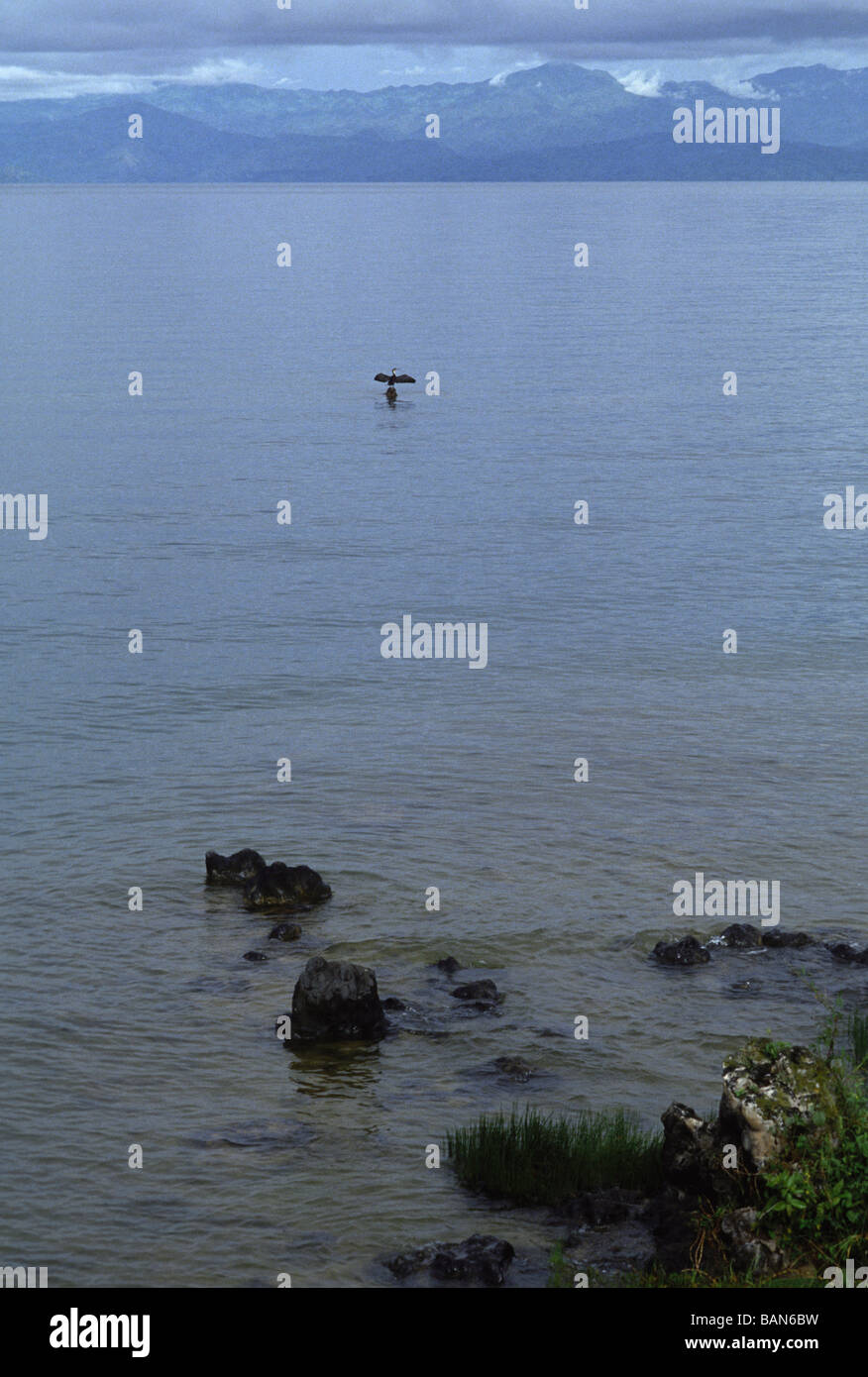 Lake Kivu a volcanic lake on the Rwandan border with the Central ...