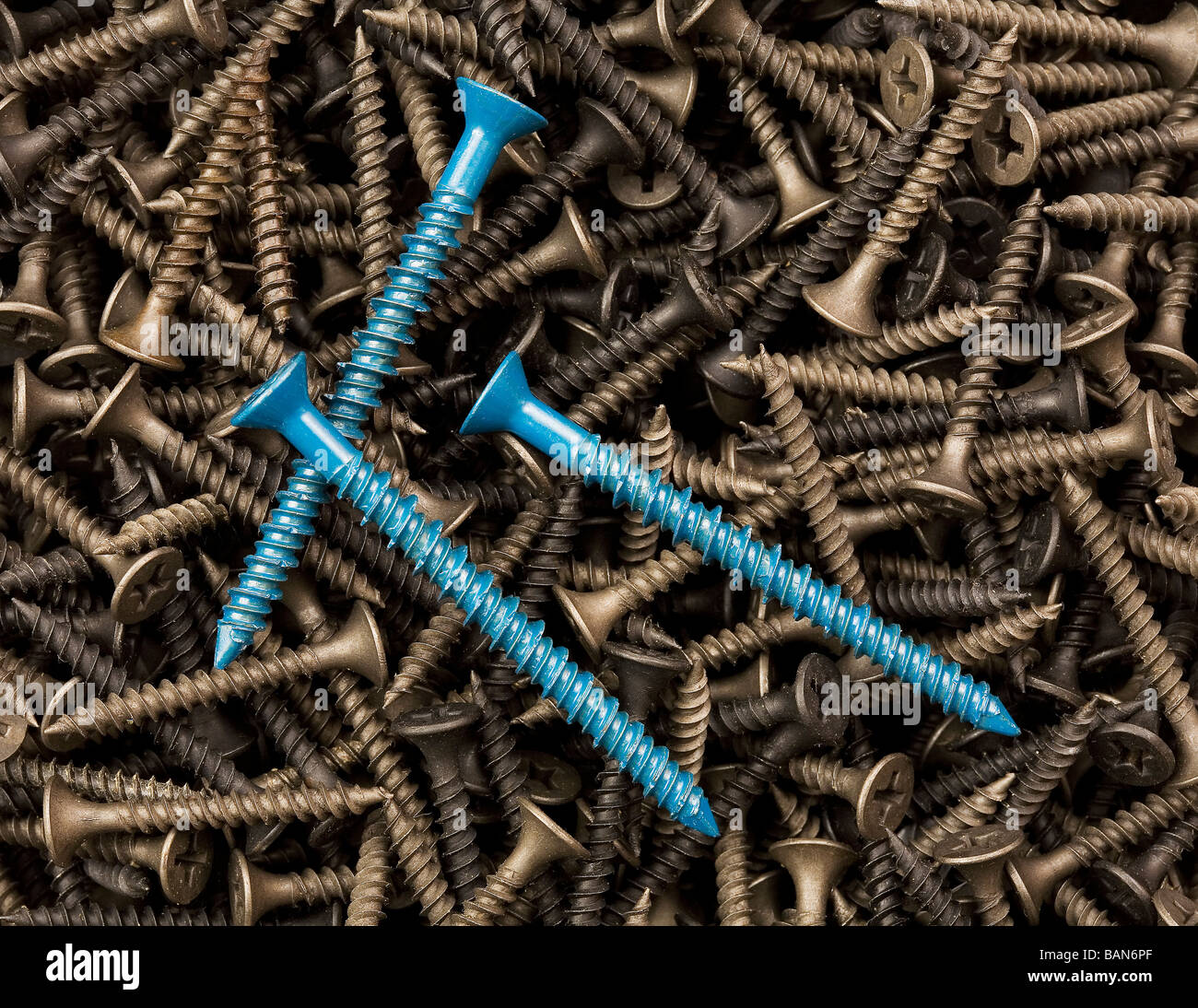 Three blue screws Stock Photo - Alamy