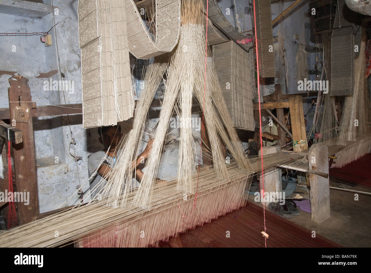 Power loom silk weaving hi-res stock photography and images - Alamy