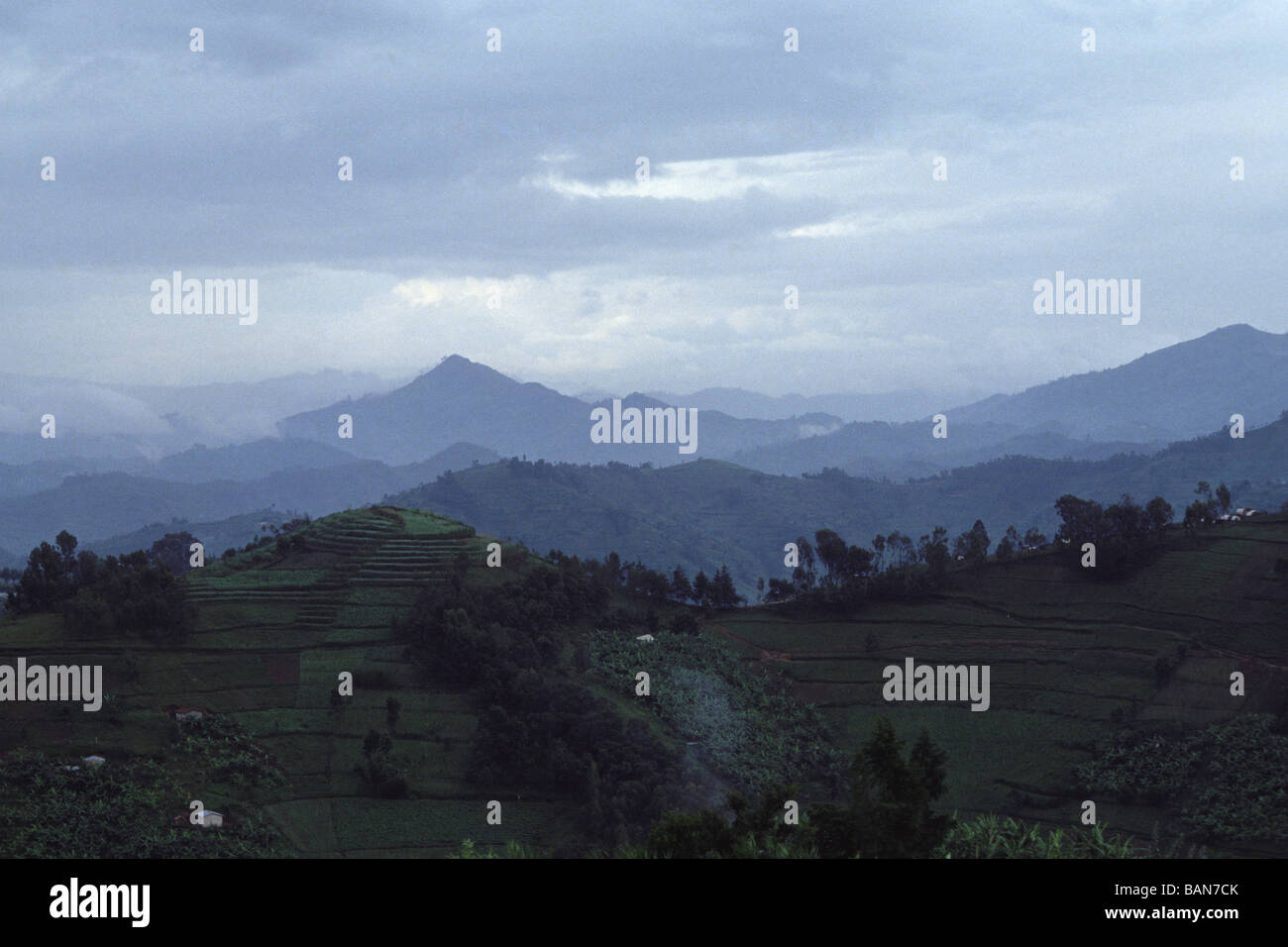 Atmospheric scenery near to Lake Kivu on the Rwandan border with the ...