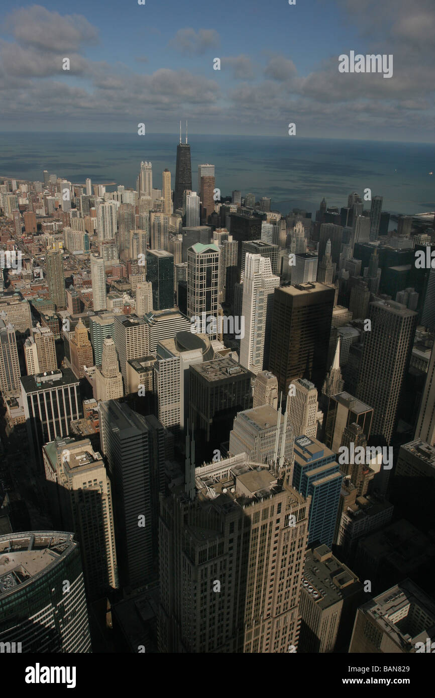 aerial buildings skyline Chicago Illinois Stock Photo - Alamy