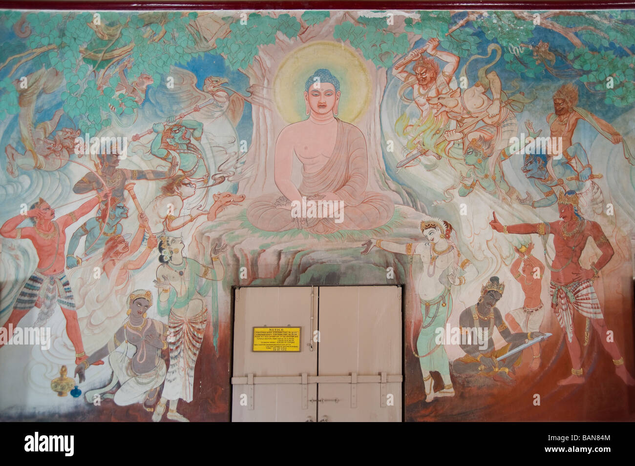 Life of Buddha Mulagandha Kuti Vihara Buddhist temple Sarnath Uttar ...