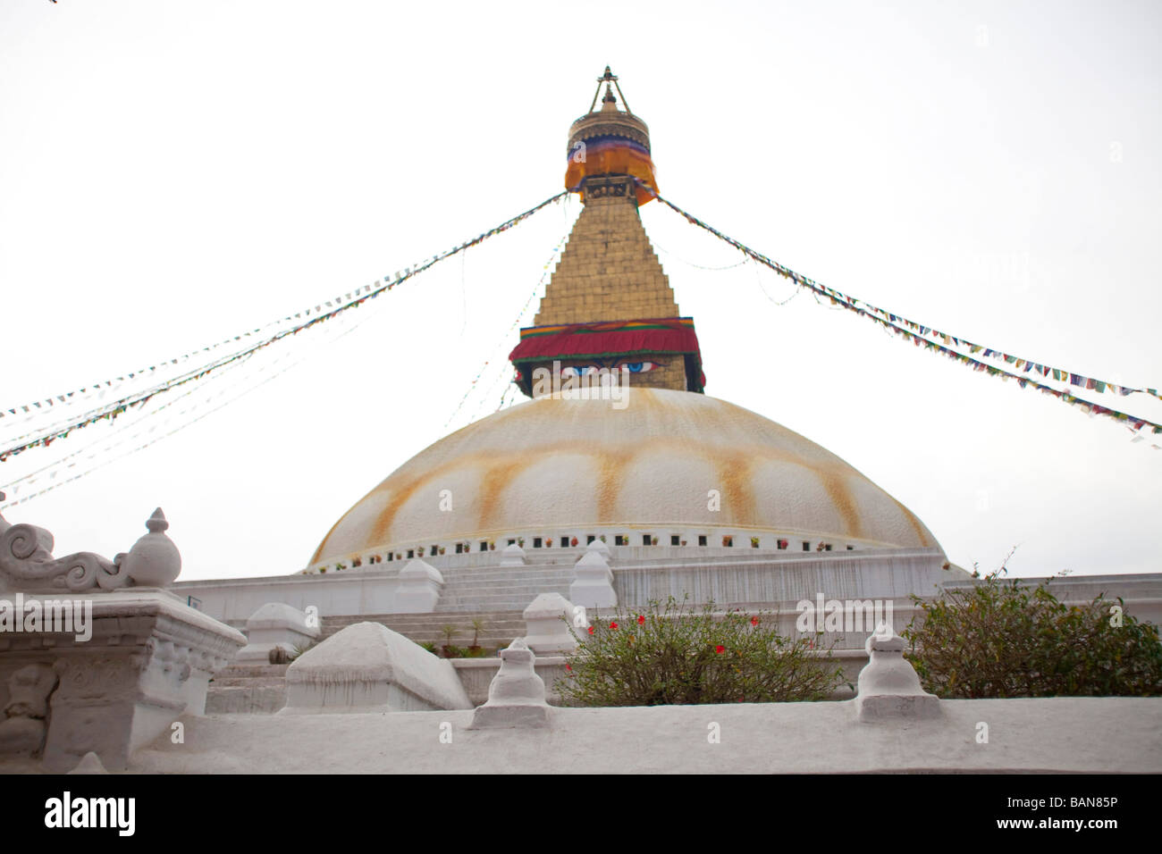 Boudhanath - Bouddhanath, Bodhnath or Baudhanath stupa temple. Roof ...