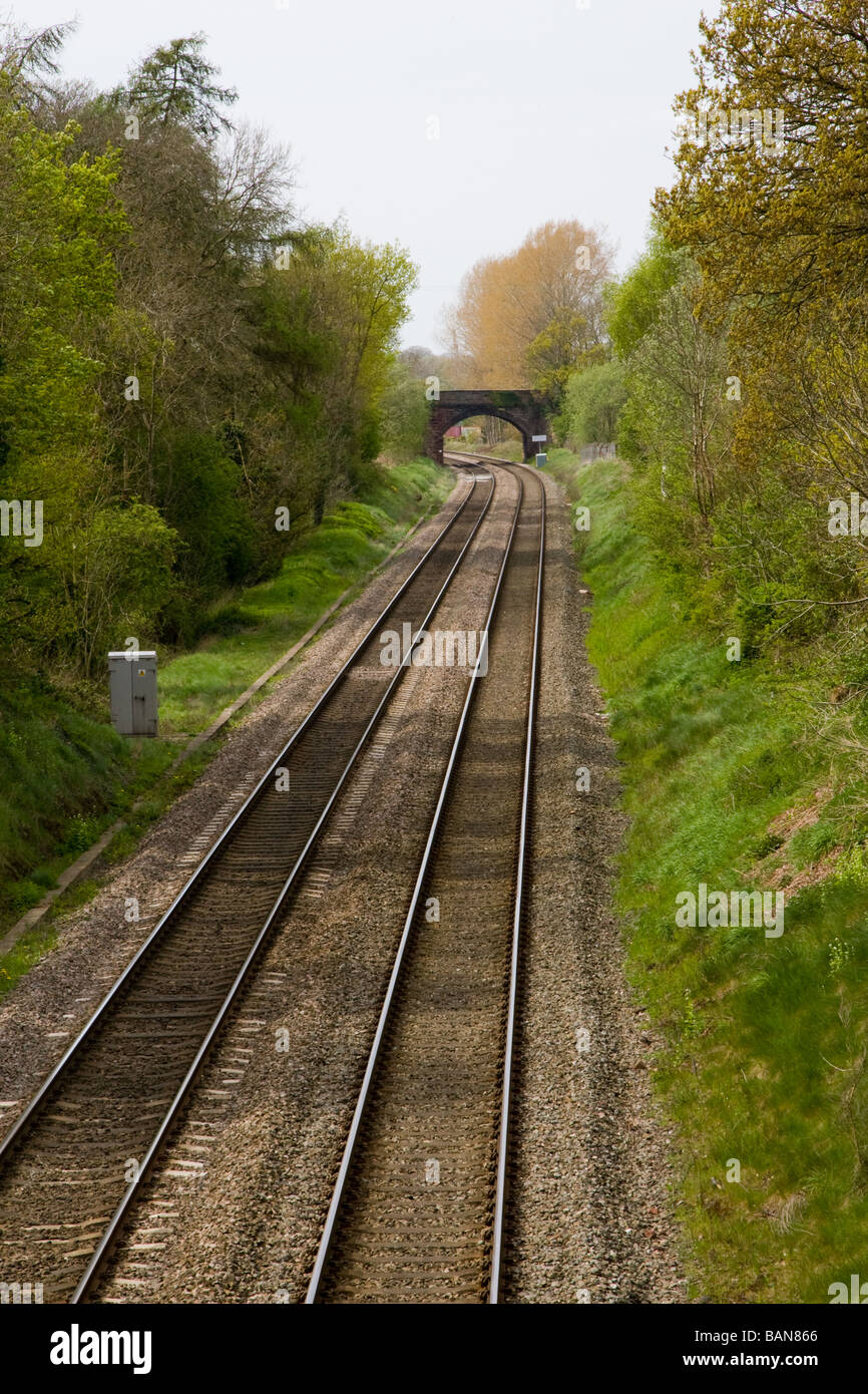 Railway line and Bridge Stock Photo - Alamy