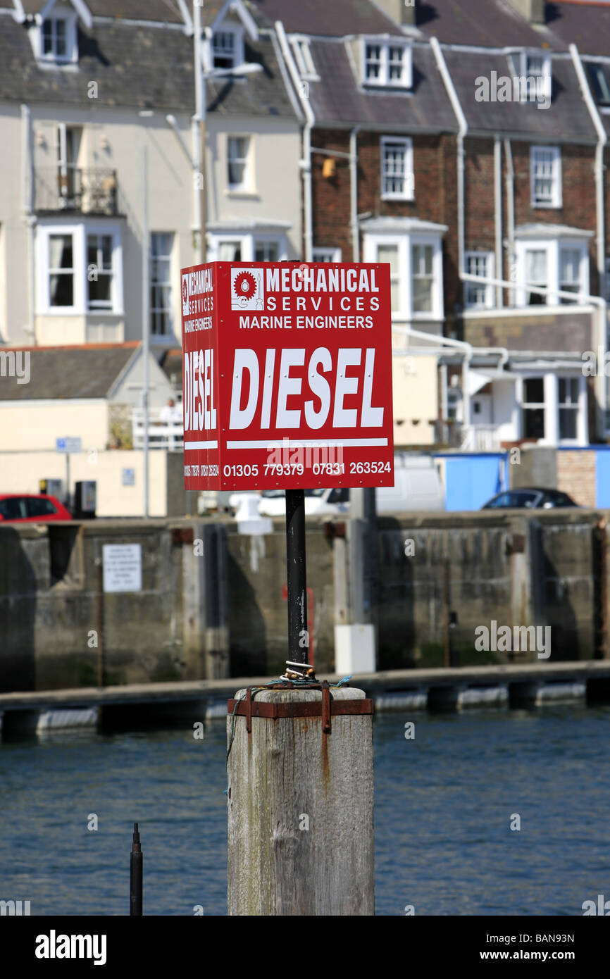 A boating Diesel fuel sign Stock Photo - Alamy
