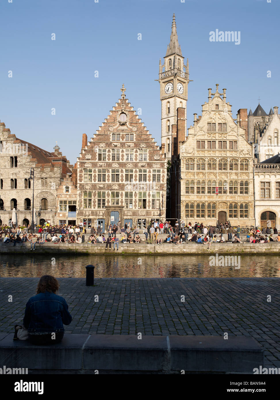 Graslei and Korenlei waterfront of Ghent Stock Photo - Alamy