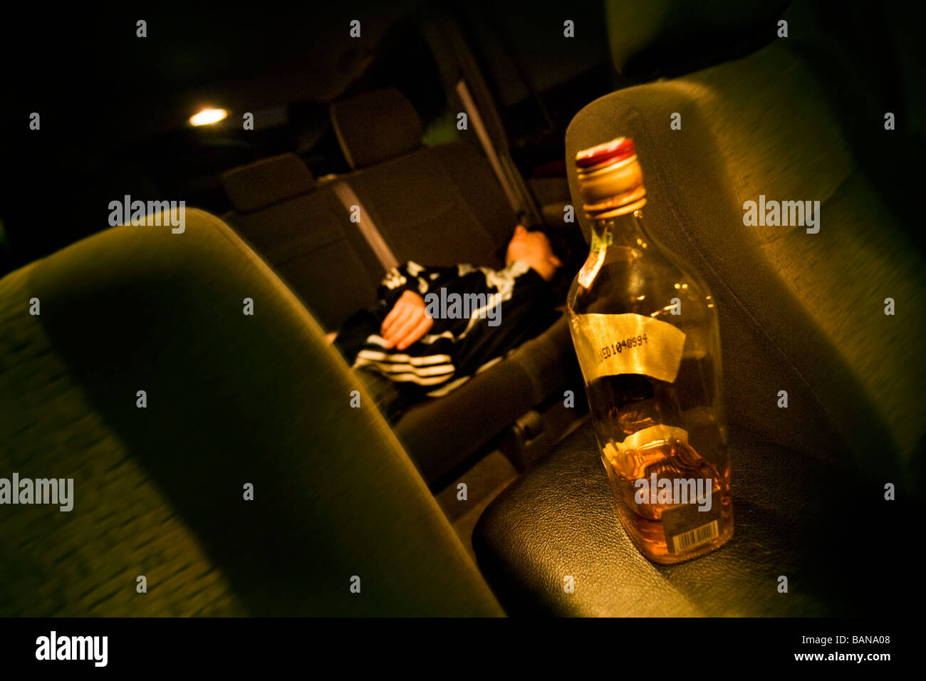 alcoholism in the car Stock Photo - Alamy
