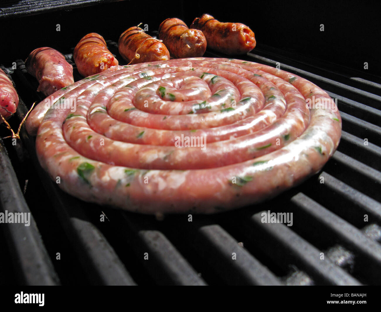 Grilling sausage links hi-res stock photography and images - Alamy