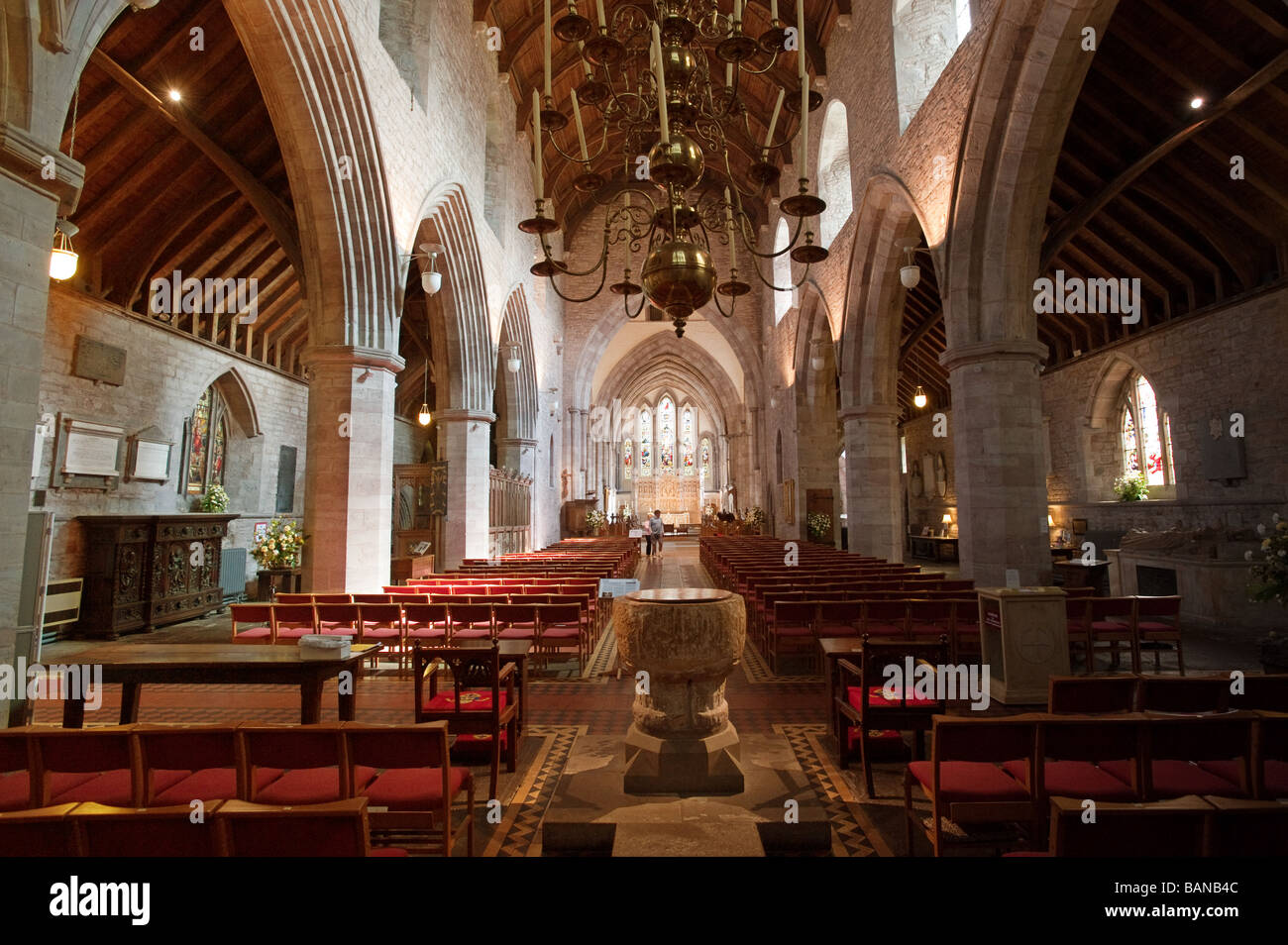 The interior of Brecon Cathedral, Brecon, Wales Stock Photo - Alamy