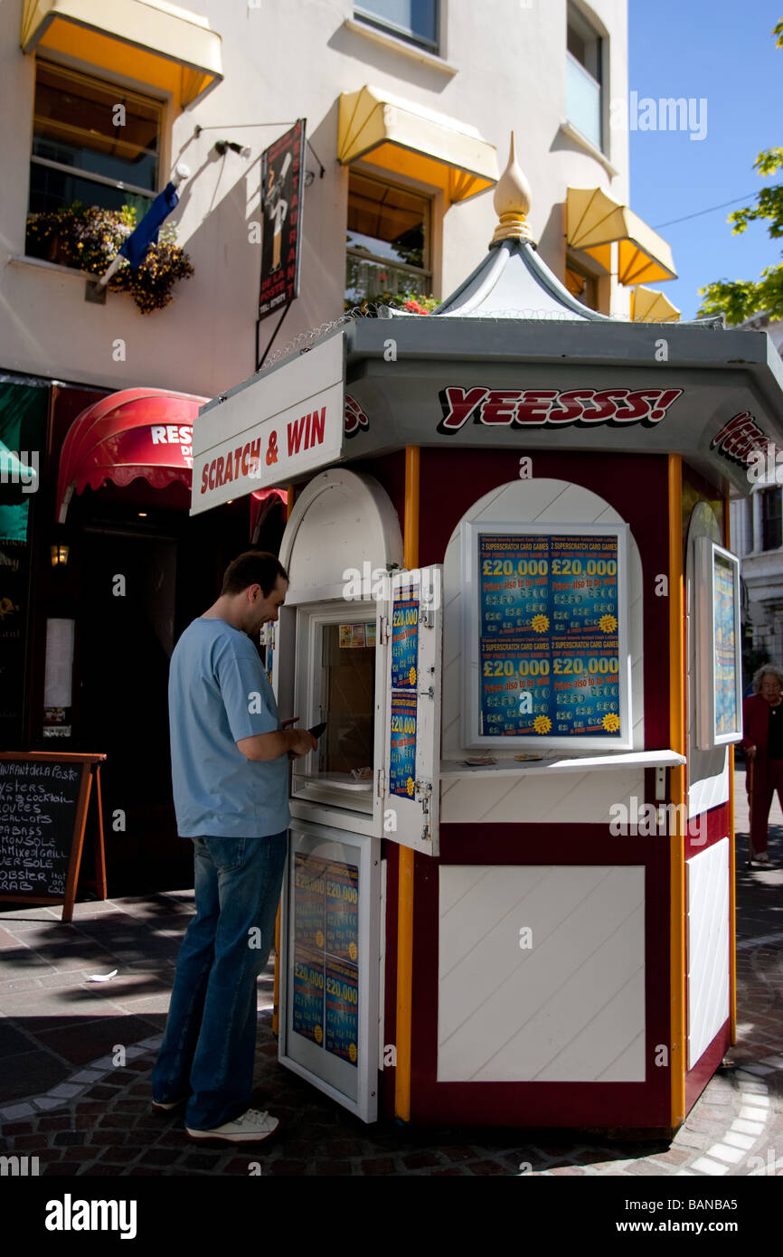 Jersey Lottery booth in St Helier Stock Photo - Alamy