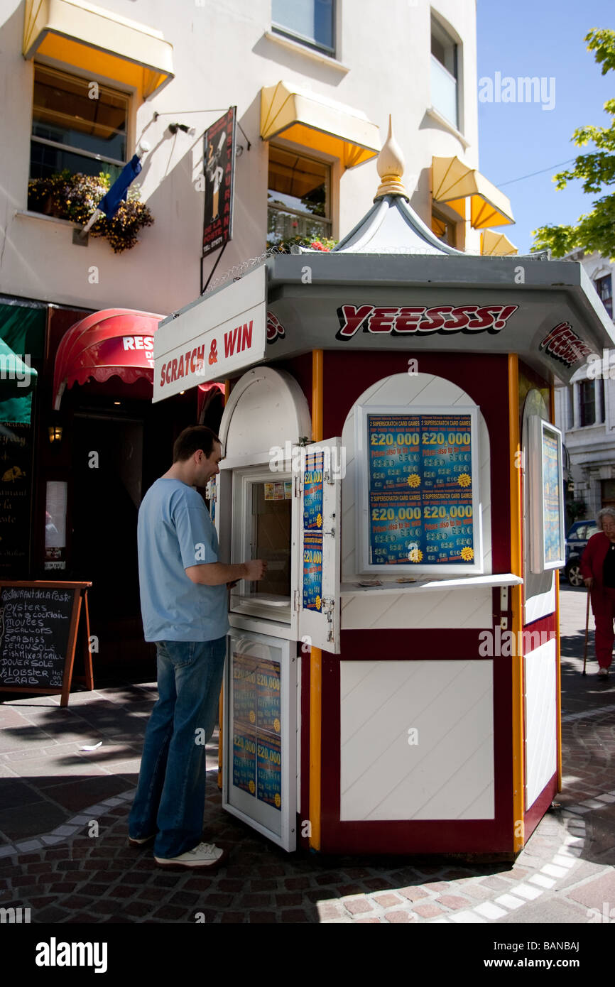 Jersey Lottery booth in St Helier Stock Photo - Alamy
