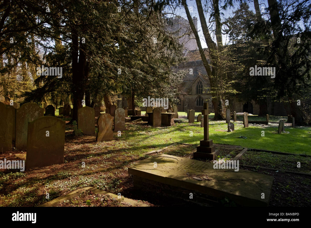 The graveyard at Brecon Cathedral, Brecon, Wales, UK Stock Photo - Alamy