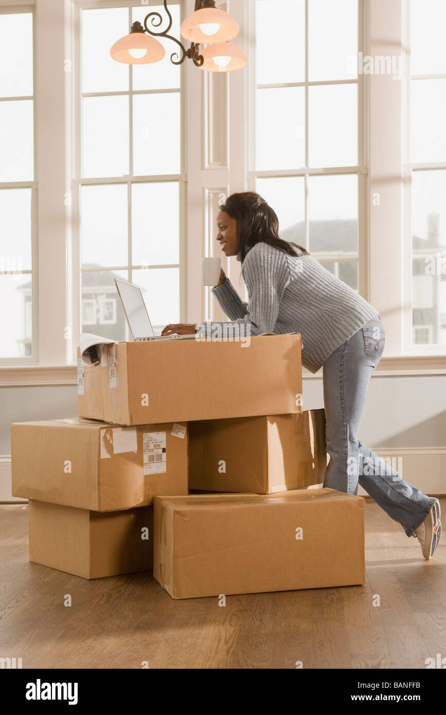 Leaning on food boxes hi-res stock photography and images - Alamy