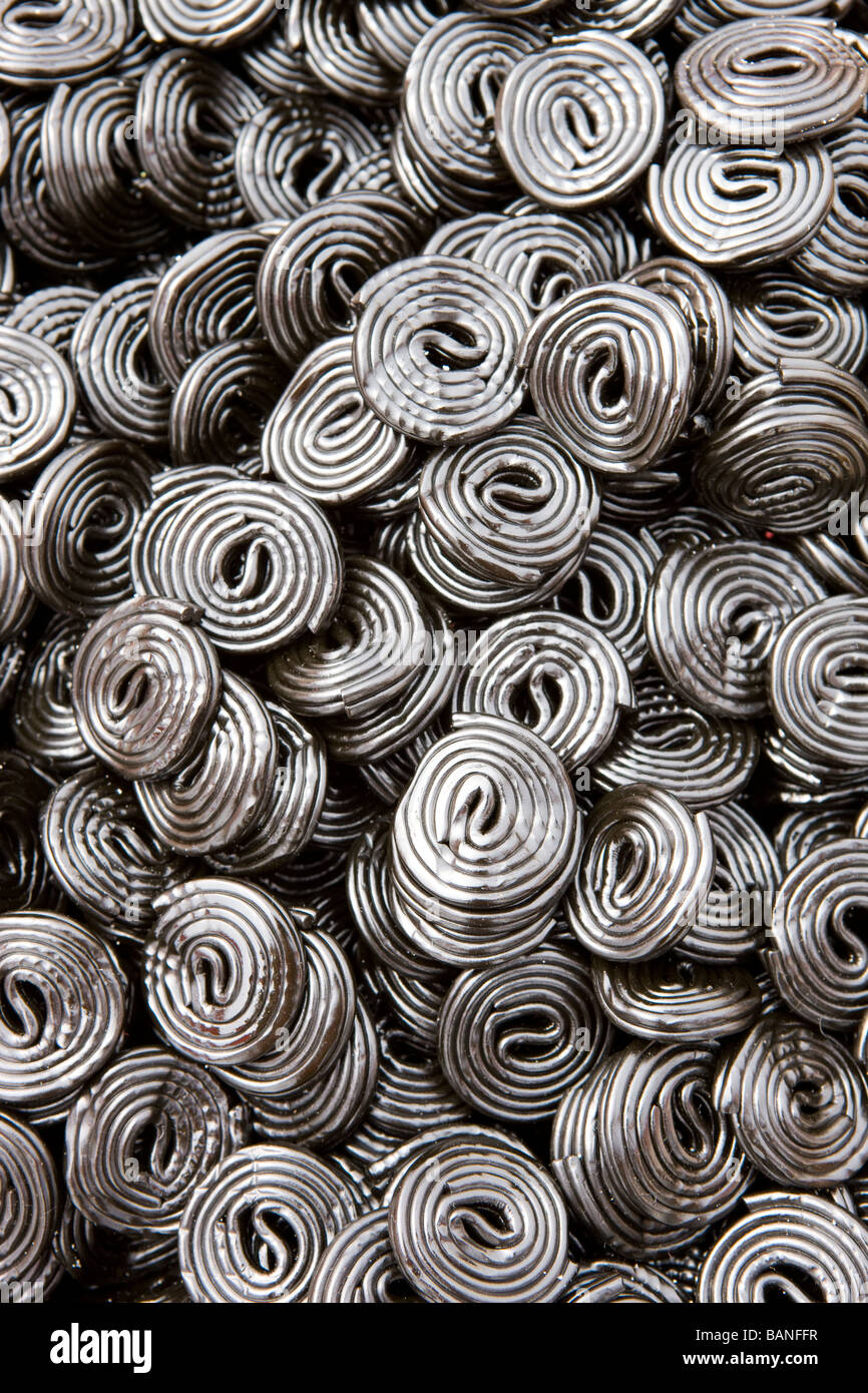Black Licorice Wheels Stock Photo - Alamy