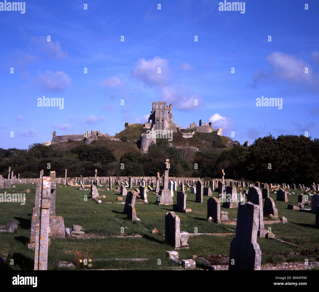 Corfe Castle Isle of Purbeck Swanage Dorset England Stock Photo - Alamy