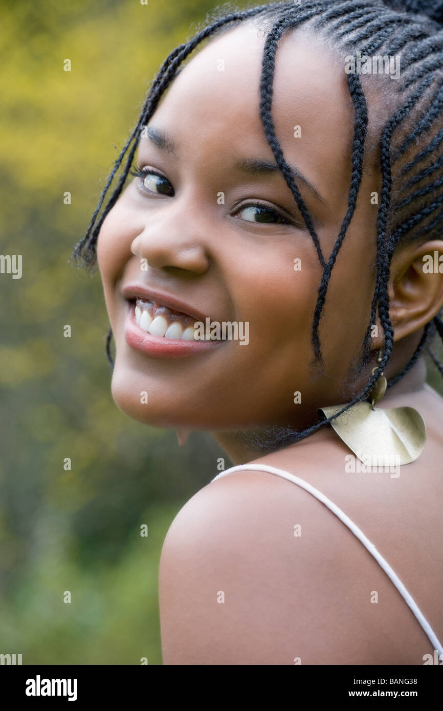 Mixed race woman smiling Stock Photo - Alamy