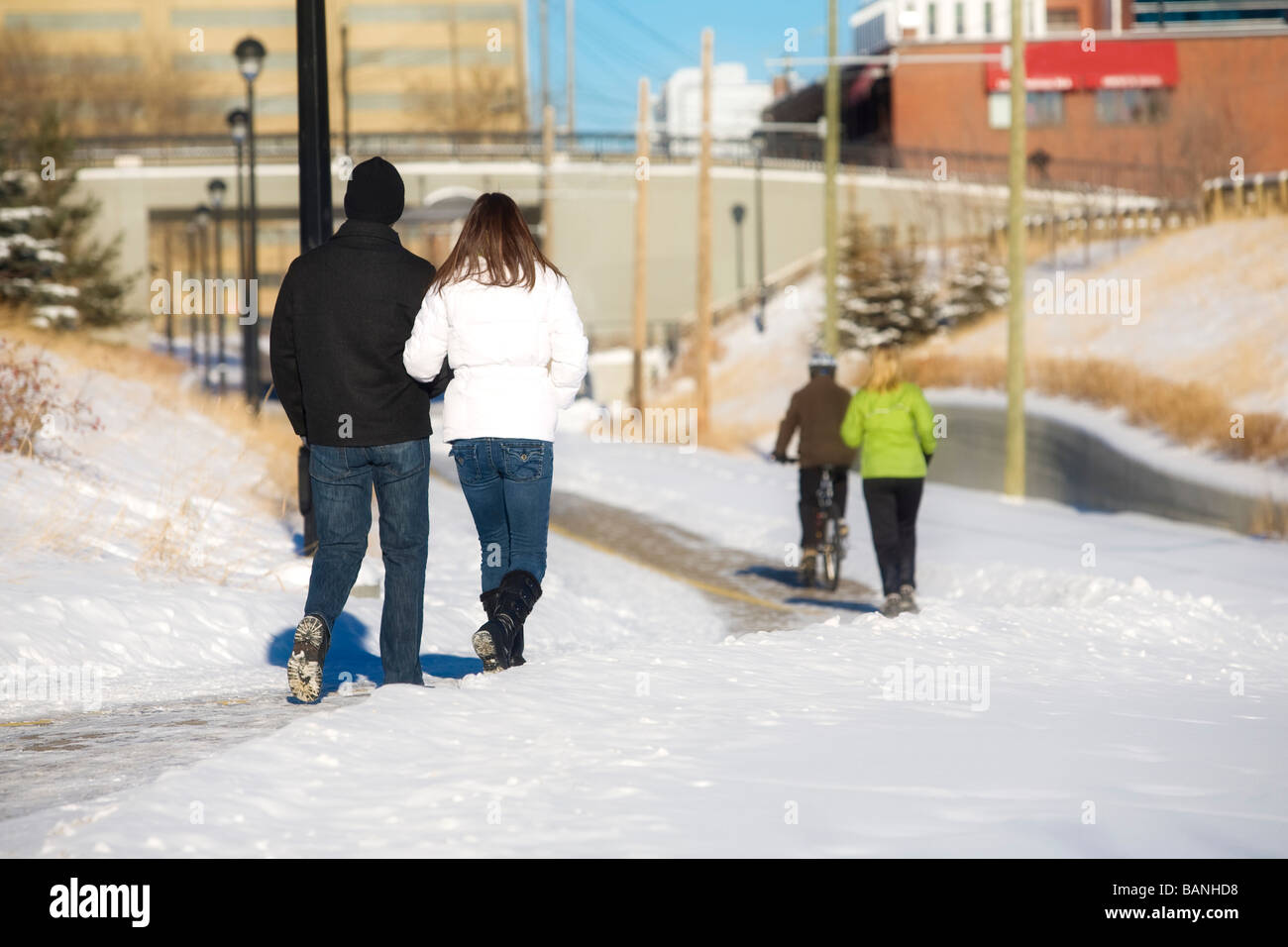 Two male friends walking hi-res stock photography and images - Alamy