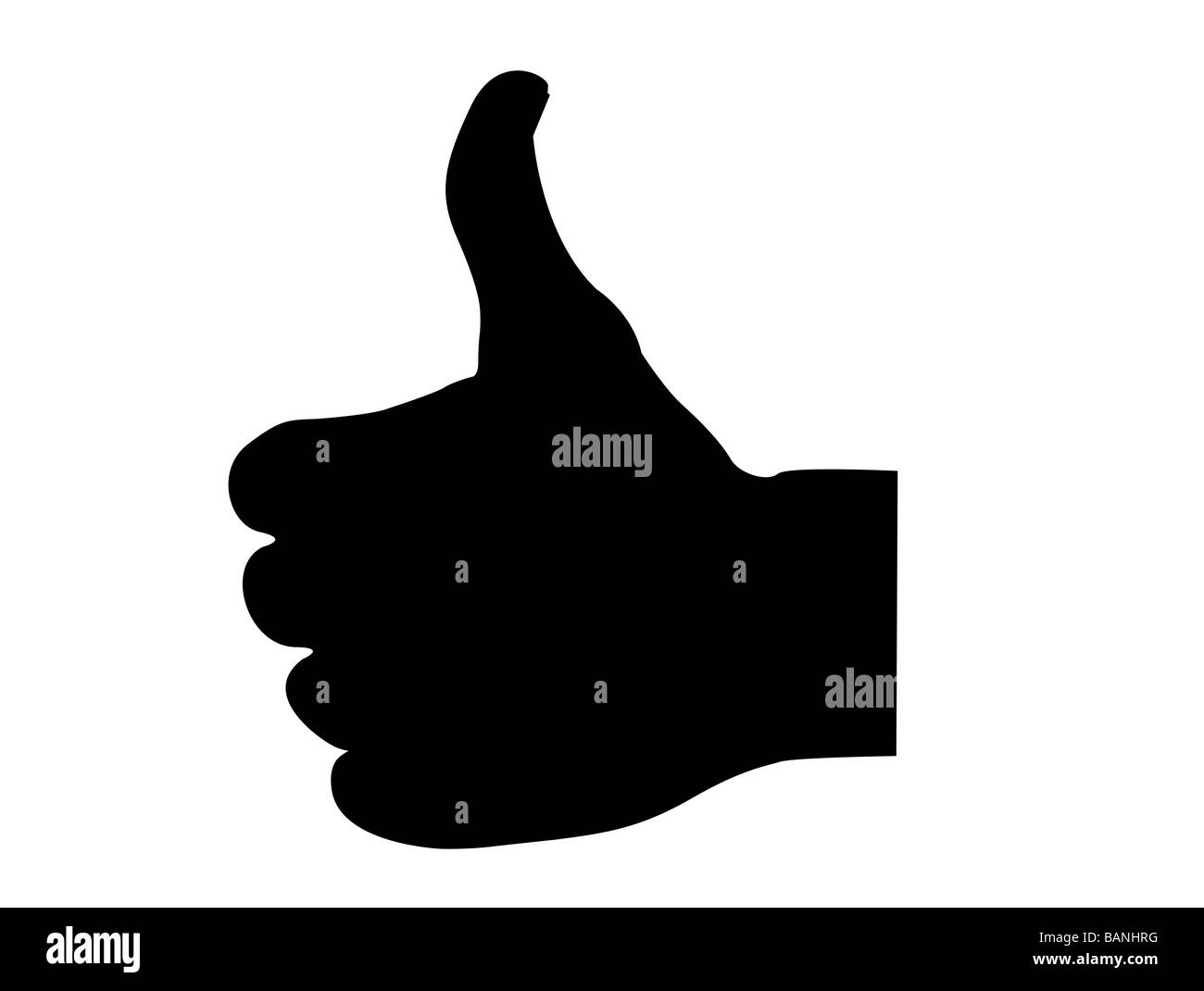 Cut out of thumbs up hand gesture concept Silhouette Stock Photo - Alamy