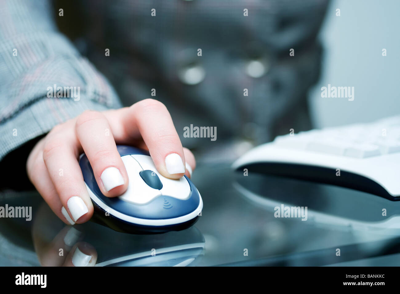 Female hand working on the computer Stock Photo - Alamy