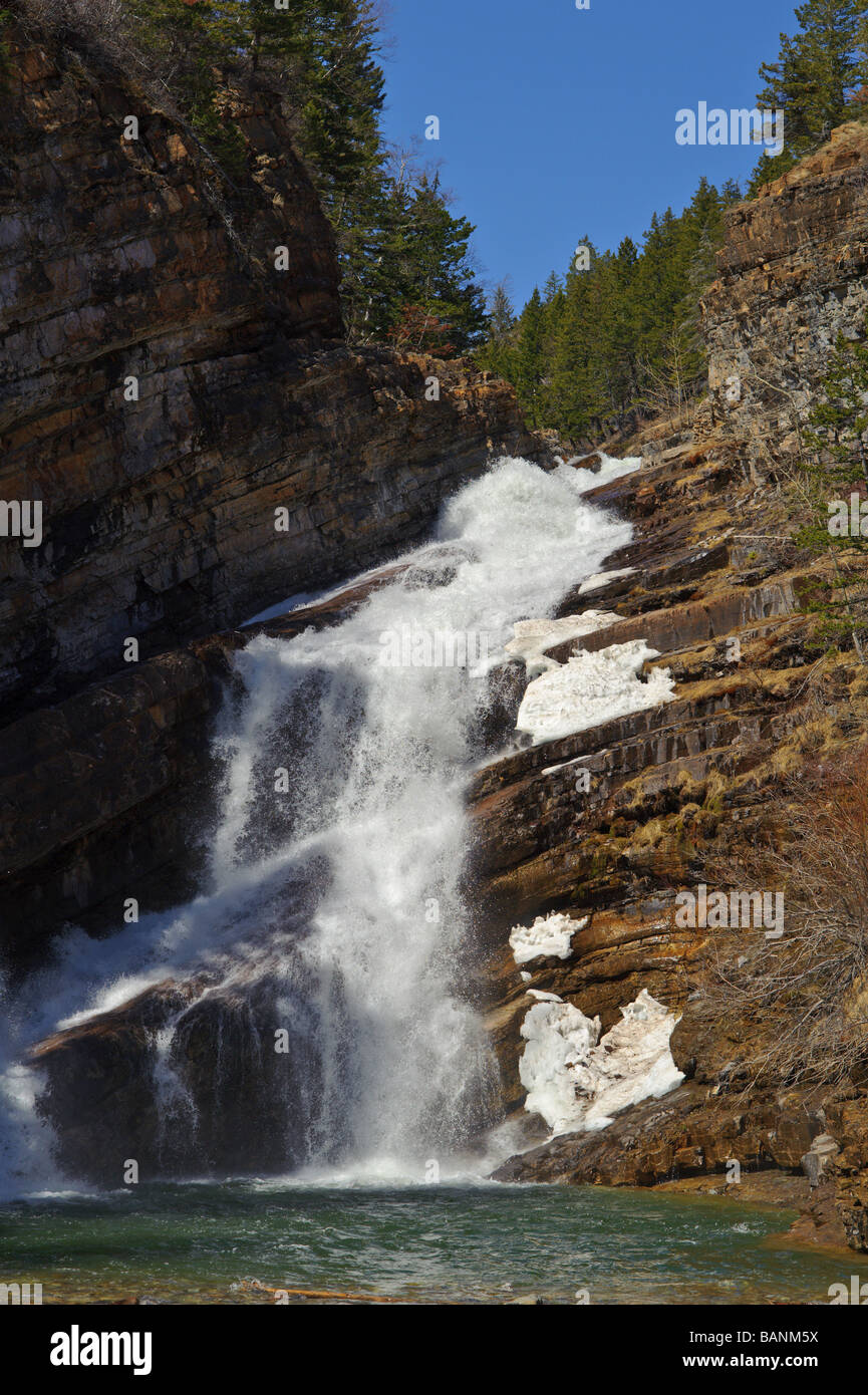 Cameron Falls in Waterton National Park Alberta Stock Photo - Alamy