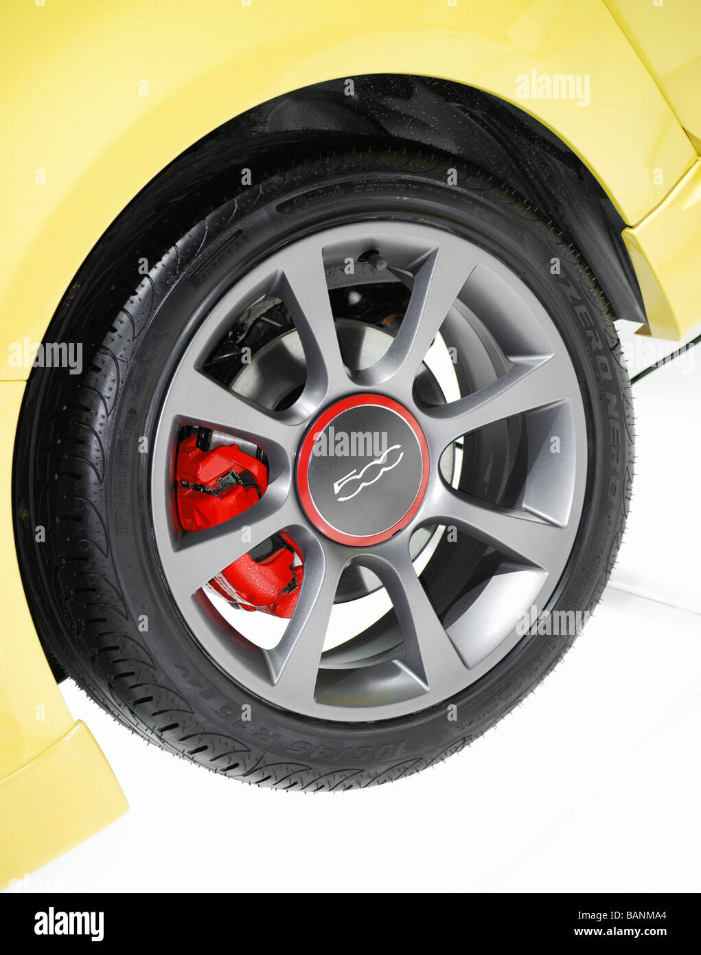 Closeup of a rear alloy wheel of a modern stylish car Stock Photo - Alamy