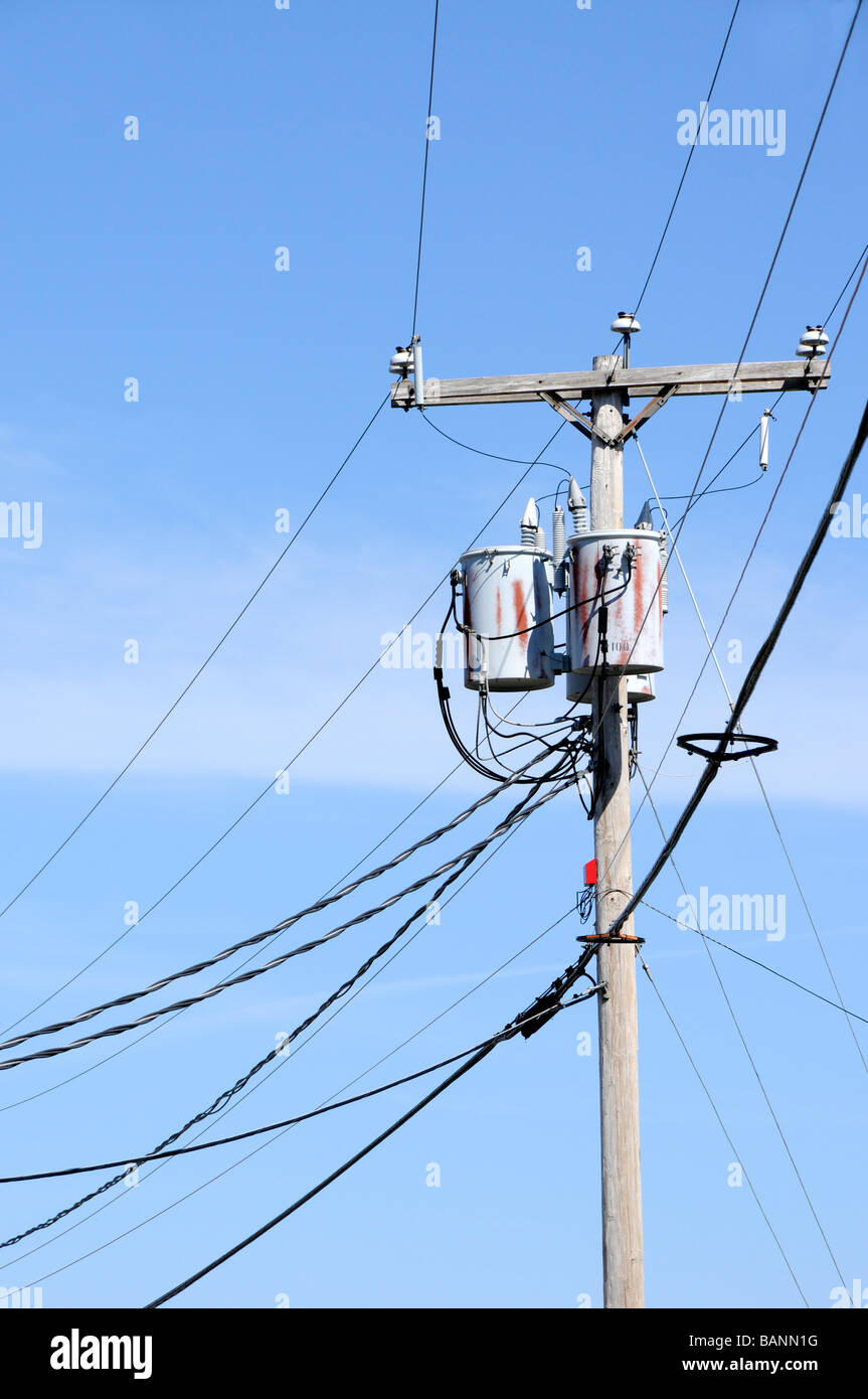 Utility pole with insulators hi-res stock photography and images - Alamy