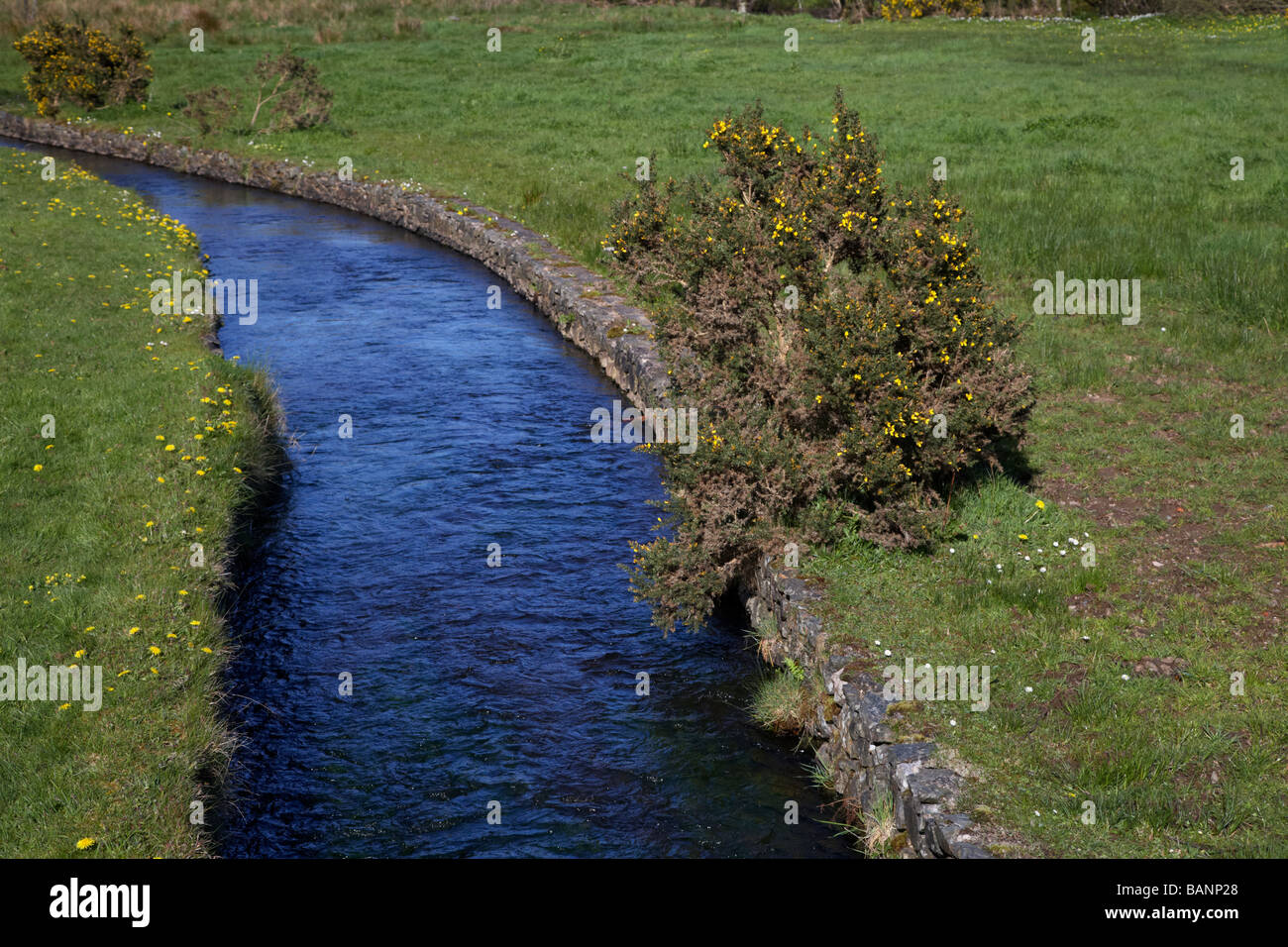 mill race stream artificially created to feed a water wheel driven mill ...