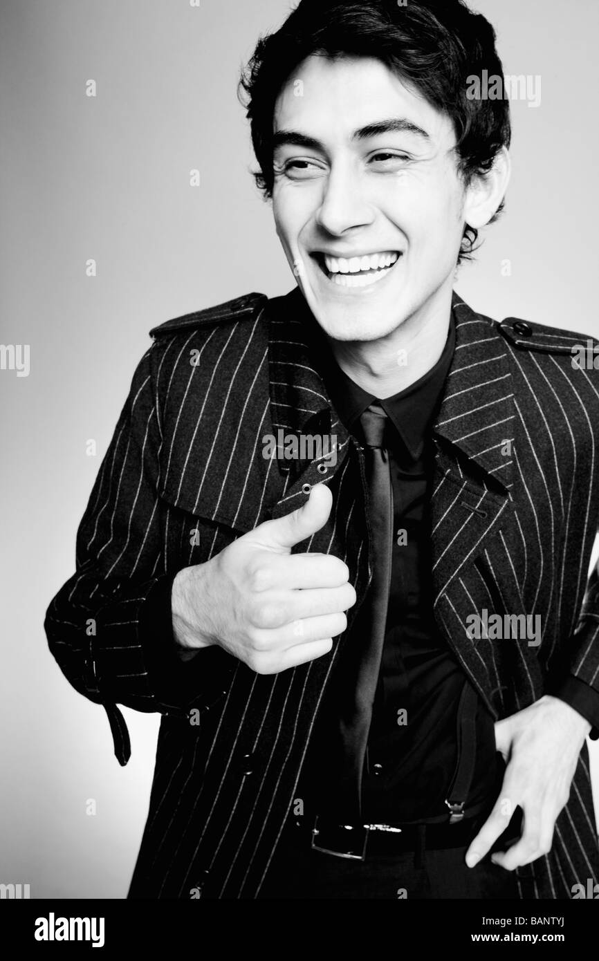 White trench coat Black and White Stock Photos & Images - Alamy