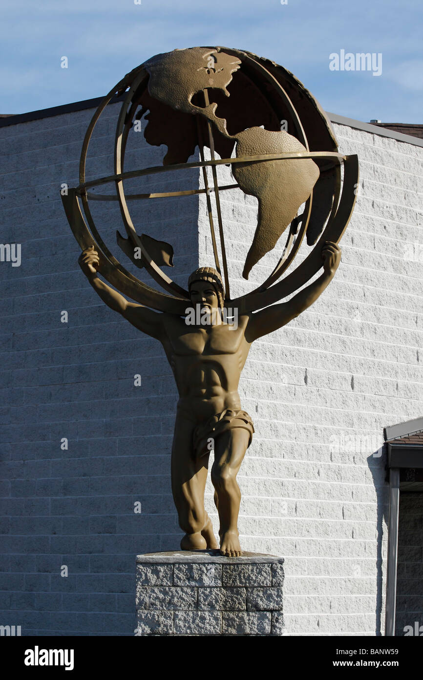 A sculpture of Atlas holding the globe Atlas carrying the world low ...