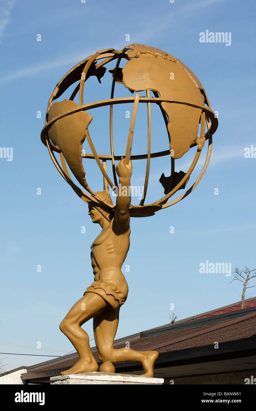 A sculpture of Atlas holding the globe Atlas carrying the world low ...