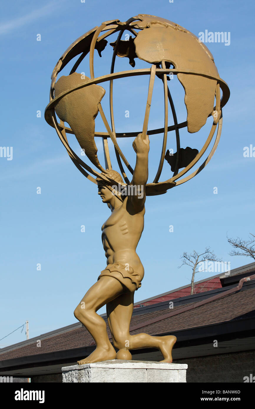 A sculpture of Atlas holding the globe Atlas carrying the world low ...